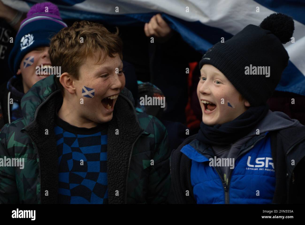 Edinburgh, UK. 24th Nov, 2024. Fans in action during the Autumn ...