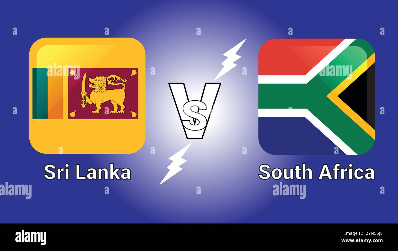 Sri Lanka Vs South Africa 3D Illustration vector flags in shaded ...