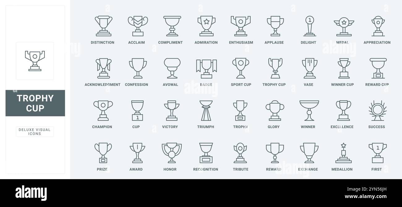 Prize trophy set hi-res stock photography and images - Alamy