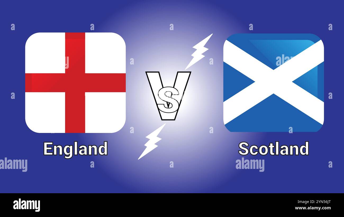 England Vs Scotland 3D Illustration vector flags in shaded Rounded ...