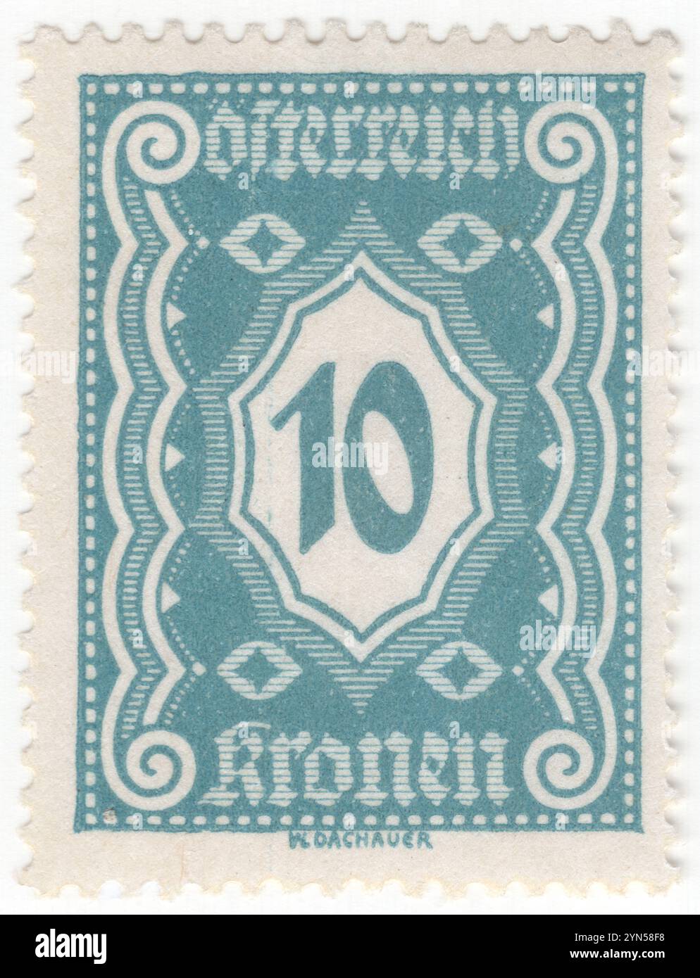 AUSTRIA — 1922 January: 10 krone cobalt-blue postage due stamp ...