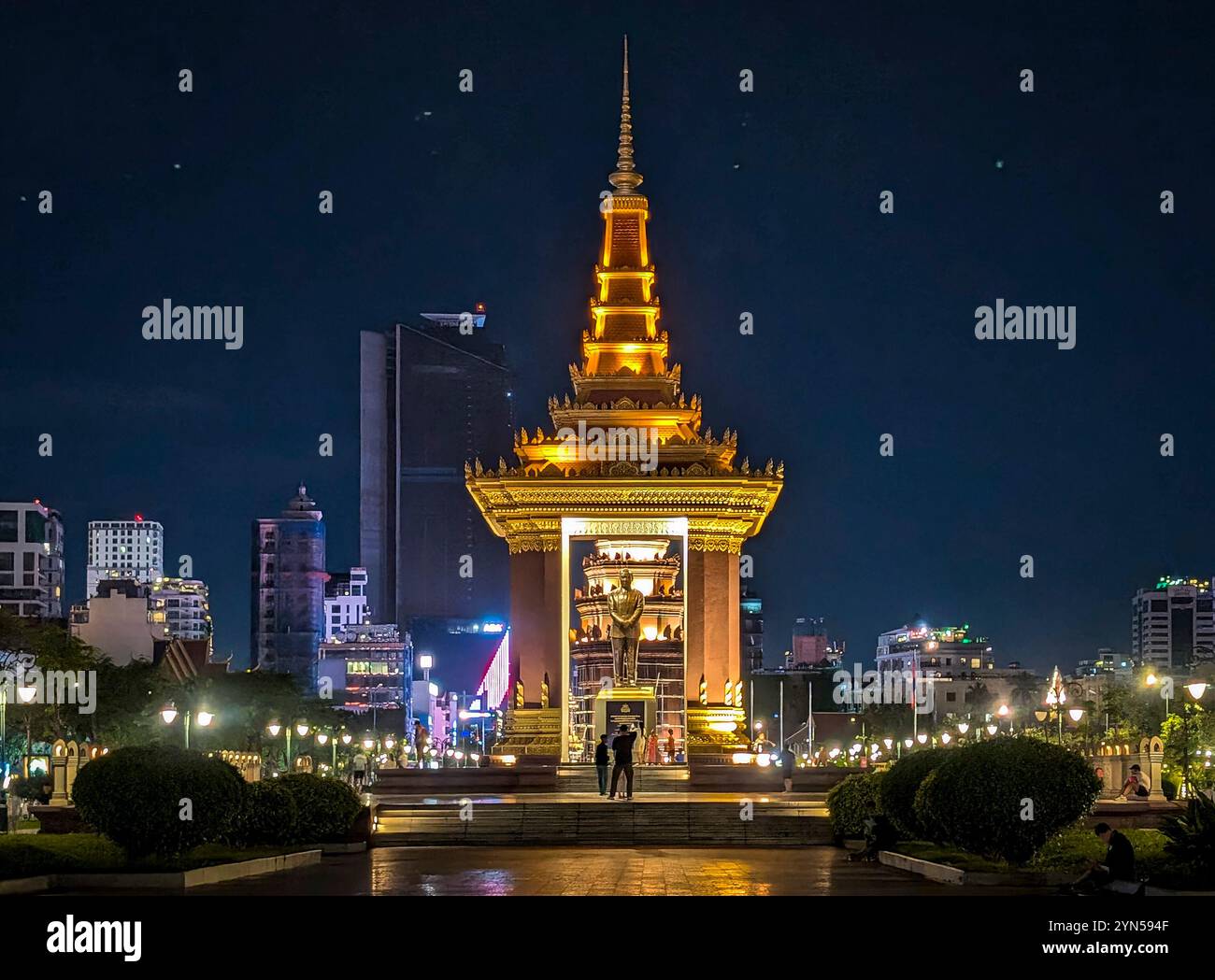 Phnom Penh, Cambodia, Oct 6, 2024. View of Independence Monument Park ...