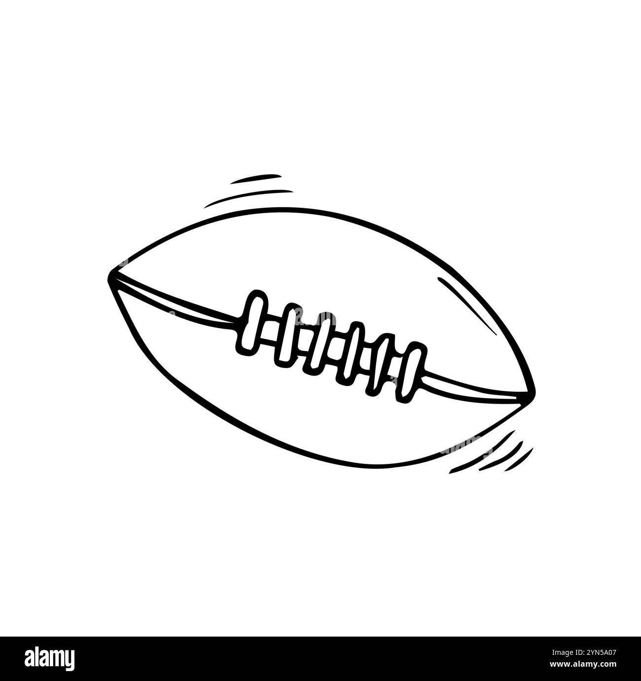 Rugby ball hand drawn outline doodle icon. Rugby equipment, team sport ...