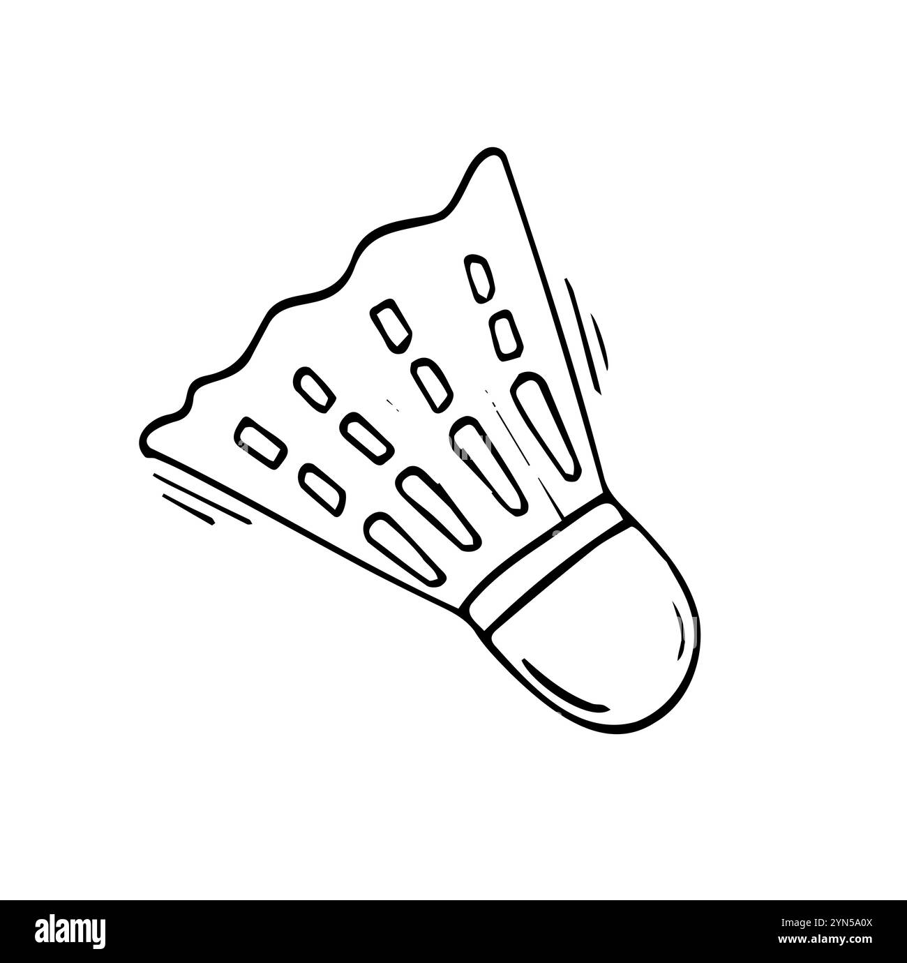 Doodle badminton shuttlecock icon in vector. Hand drawn badminton ...