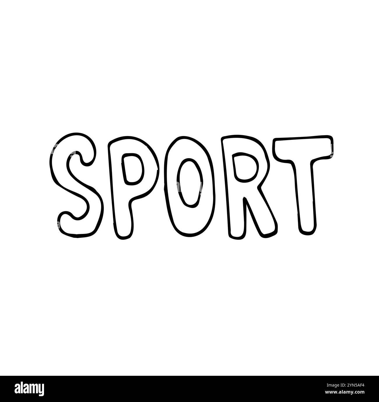 Hand written words Sport Style. Lettering art. Modern doodle ...