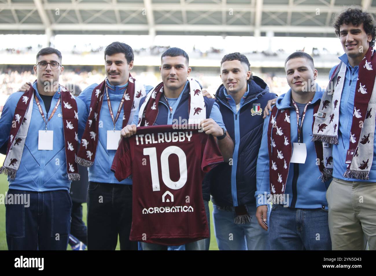 Players of the Italian National Rugby team during the Italian Serie A ...