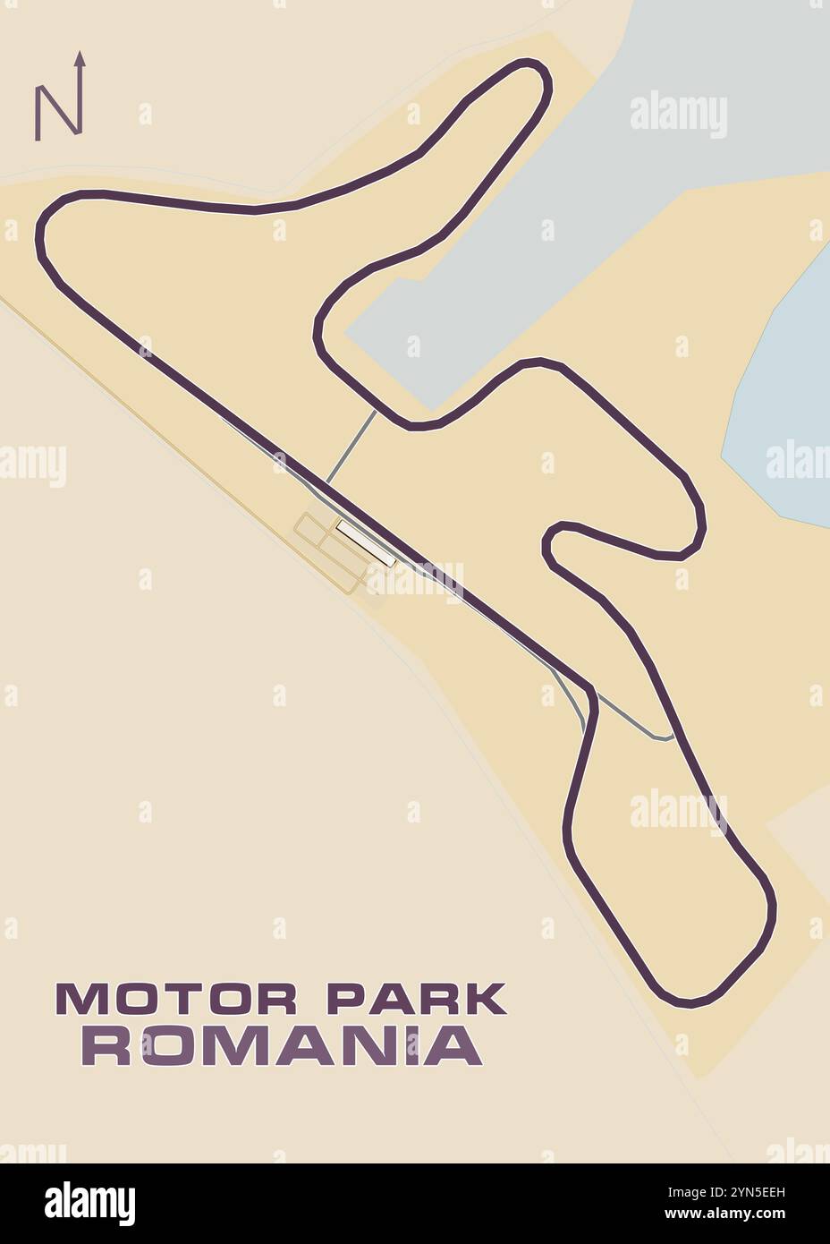 The image depicts a detailed track map of Motor Park Romania, a race ...