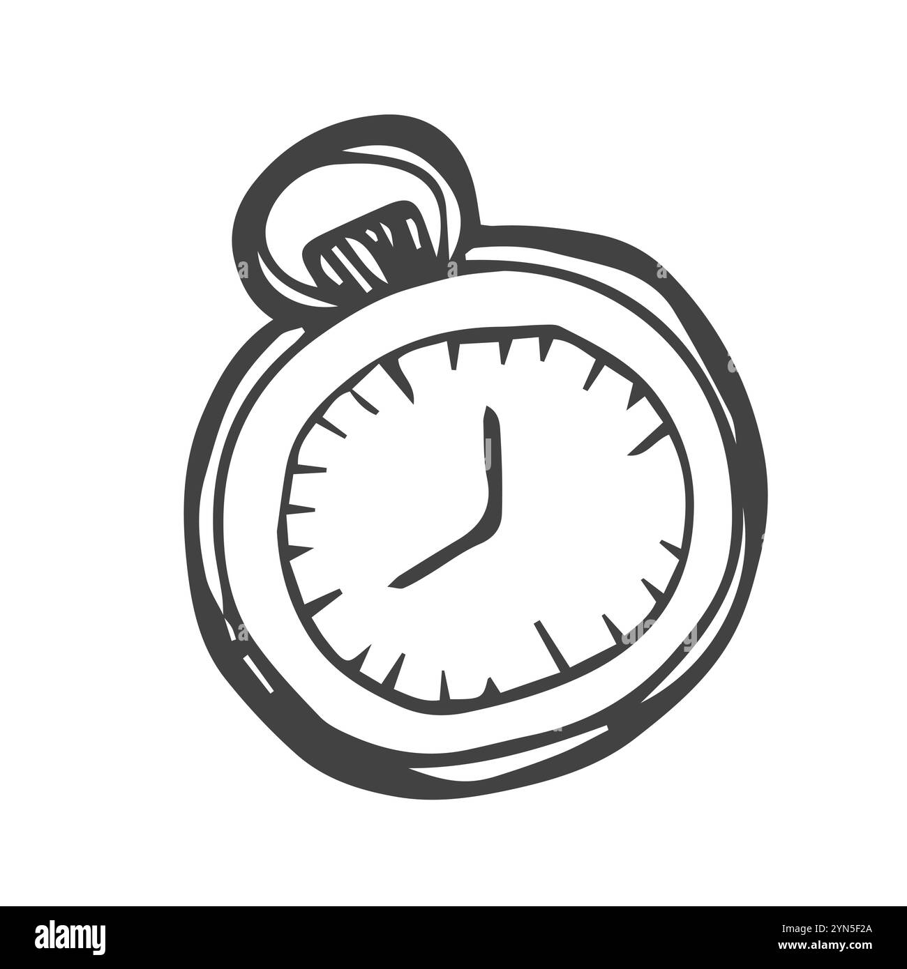 Hand drawn stopwatch timer symbol, fast time logo concept. Stopwatch ...