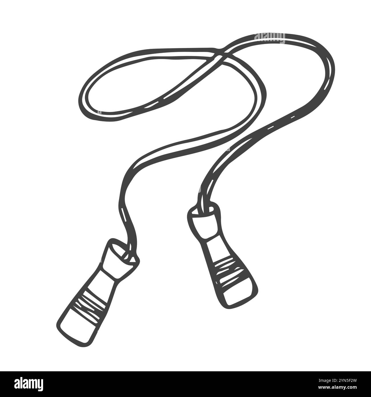 Jumping rope hand drawn outline doodle icon. Skipping activity, cardio ...