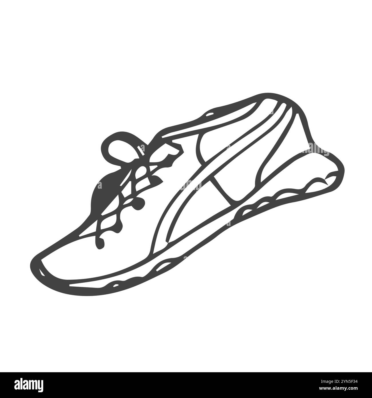 hand drawn sneakers, gym shoes, side and sole view. Image in different ...