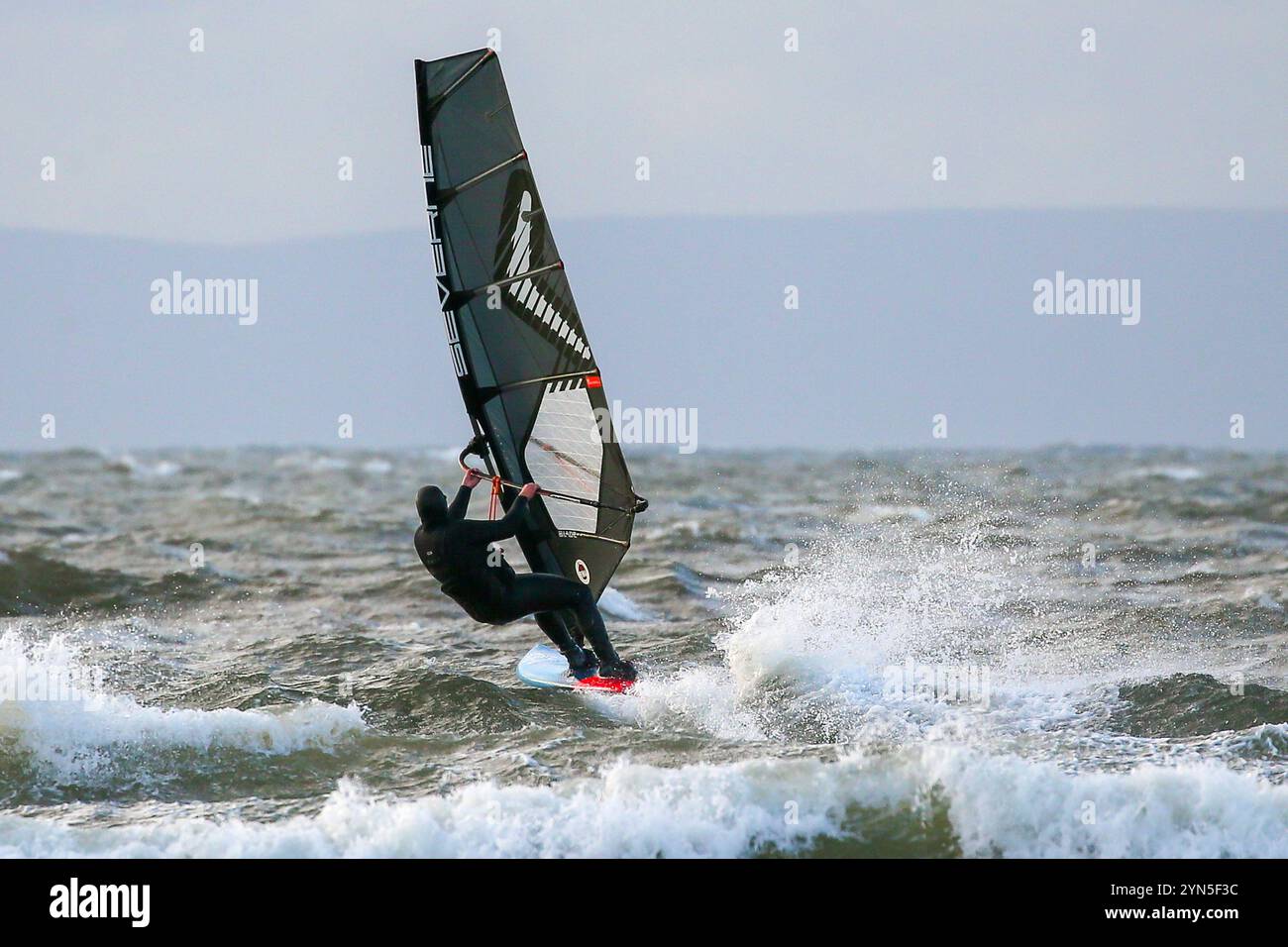24 November 2024. Troon, UK . As Storm Bert, with wind speeds over ...