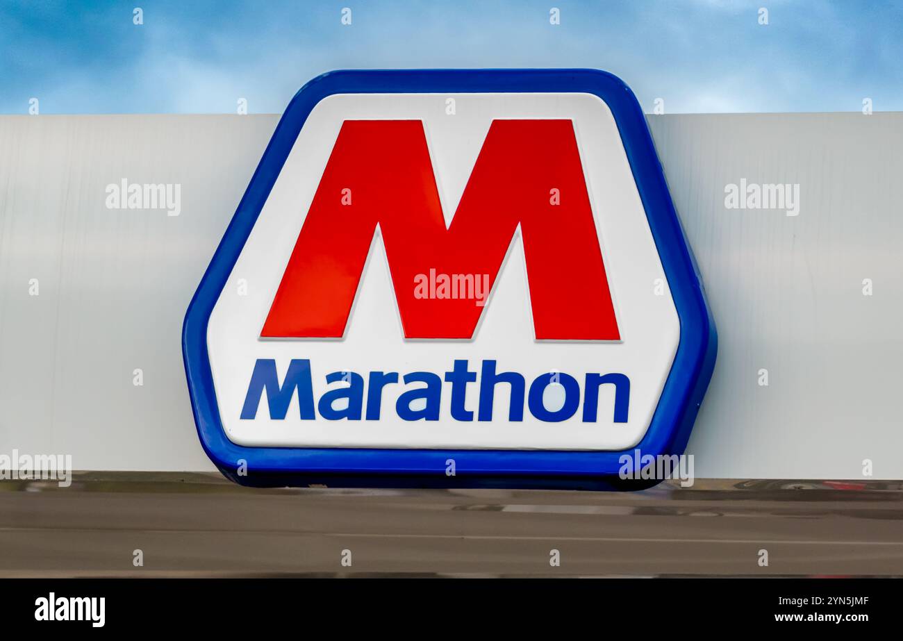 EAST LANSING, MI, USA, SEPTEMBER 12, 2024: Marathon Oil gas station ...