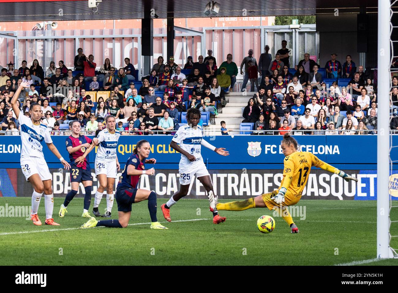 Goal by Ewa Pajor of FC Barcelona at the Spanish championship La ligaF ...