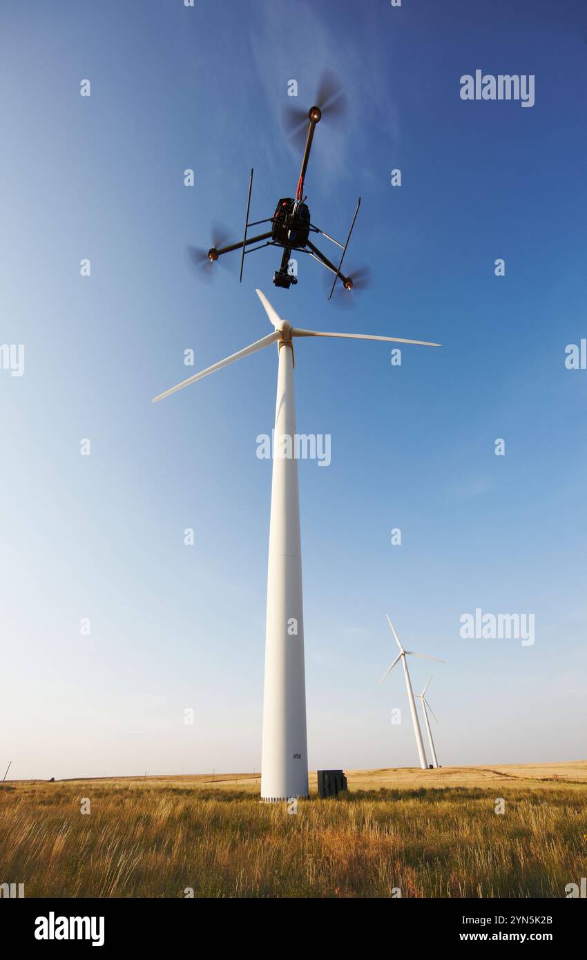 Drone (UAV) inspecting a wind turbine Stock Photo - Alamy