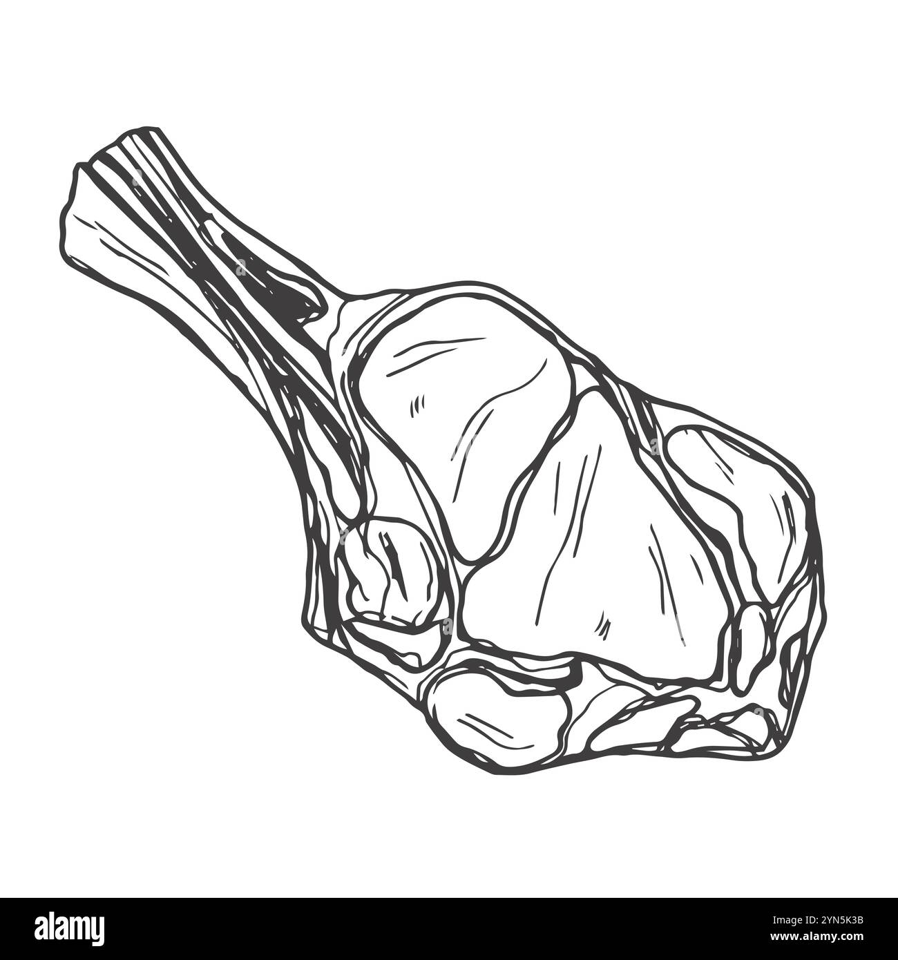 Ribeye steak icon design. Outline style. Vector illustration Stock ...