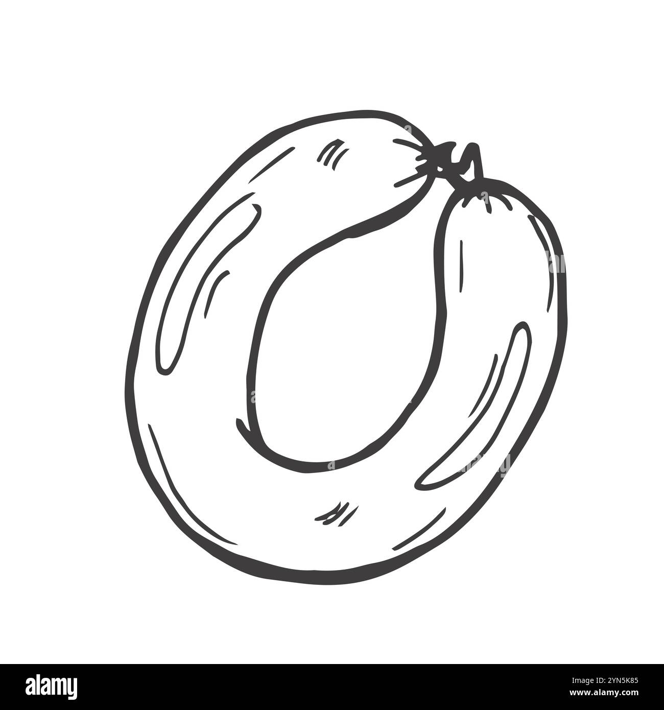 Sausages chain isolated bunch of meat food. Vector pork or beef ...