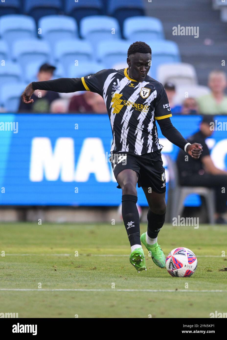 Ariath Deng Piol of Macarthur FC seen in action during the Isuzu UTE A ...