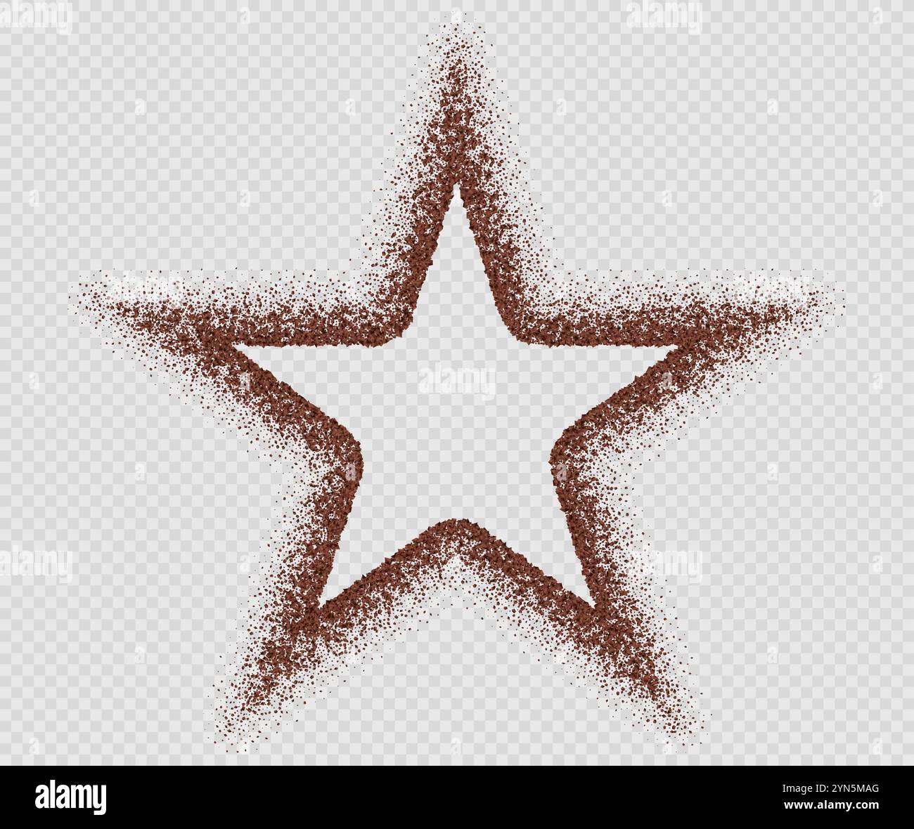 Coffee frame, chocolate border, ground arabica powder in shape of star ...