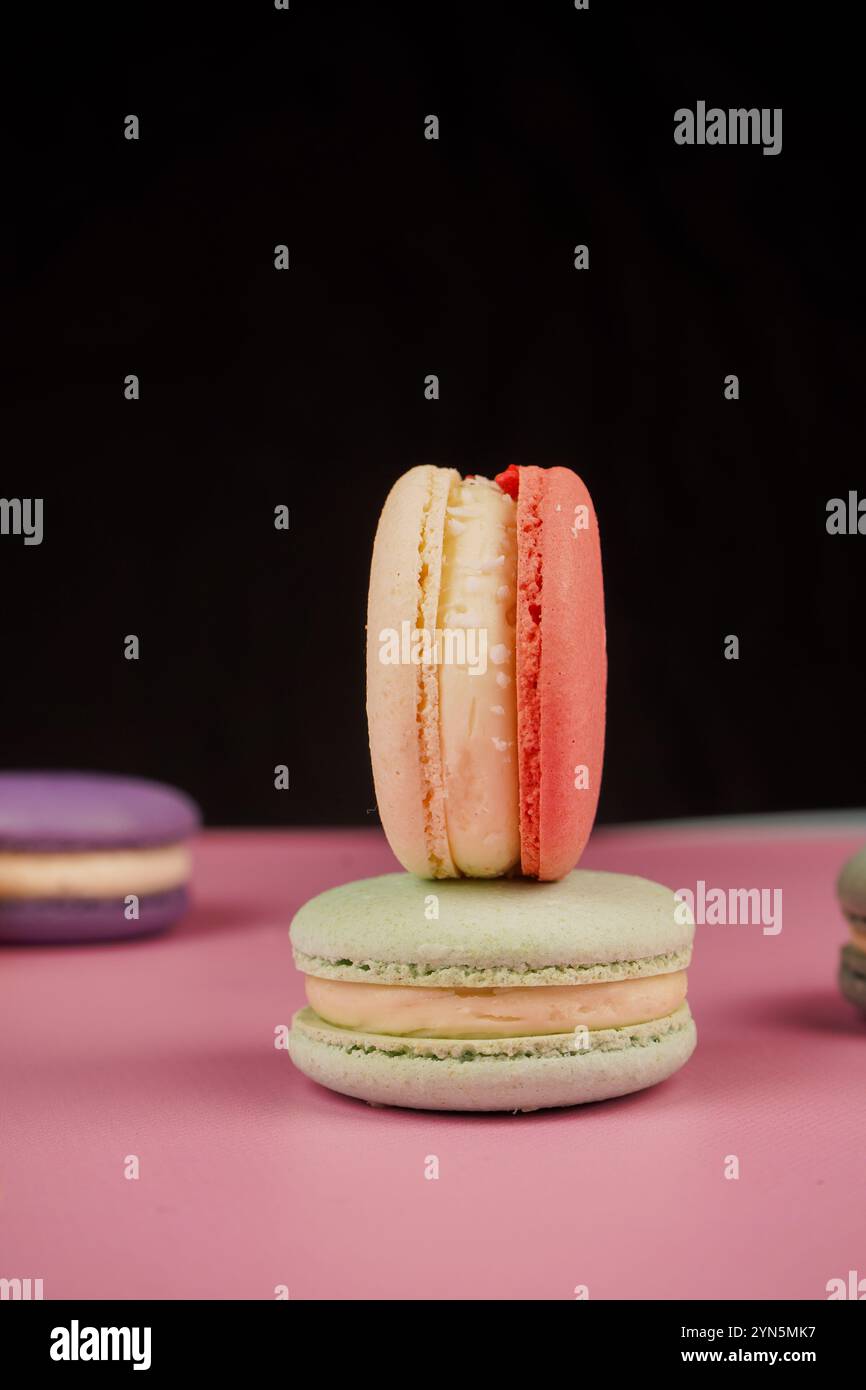 Array colorful delicious macarons hi-res stock photography and images ...