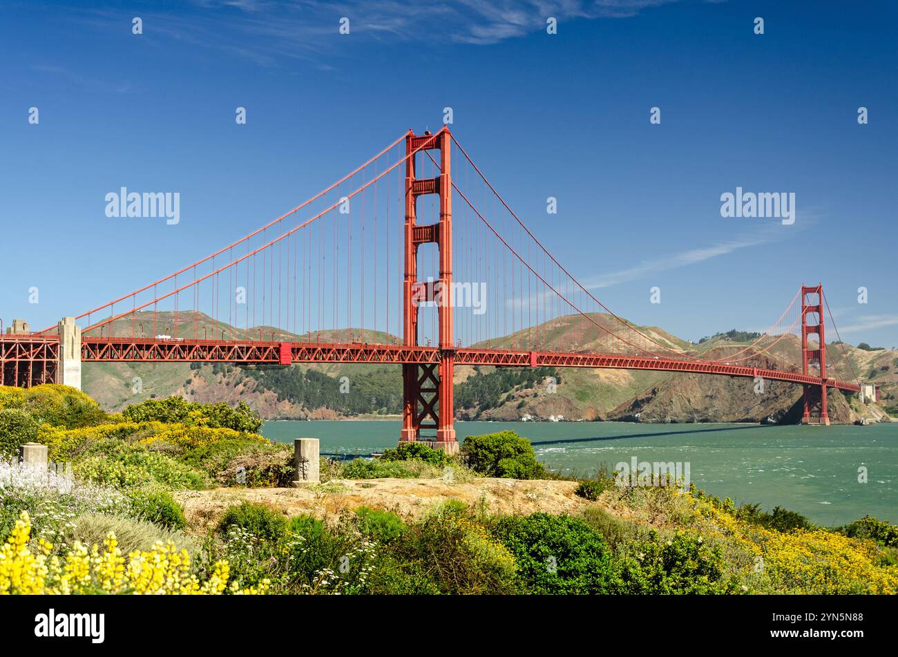 Golden Gate Bridge in San Francisco in spring Stock Photo - Alamy