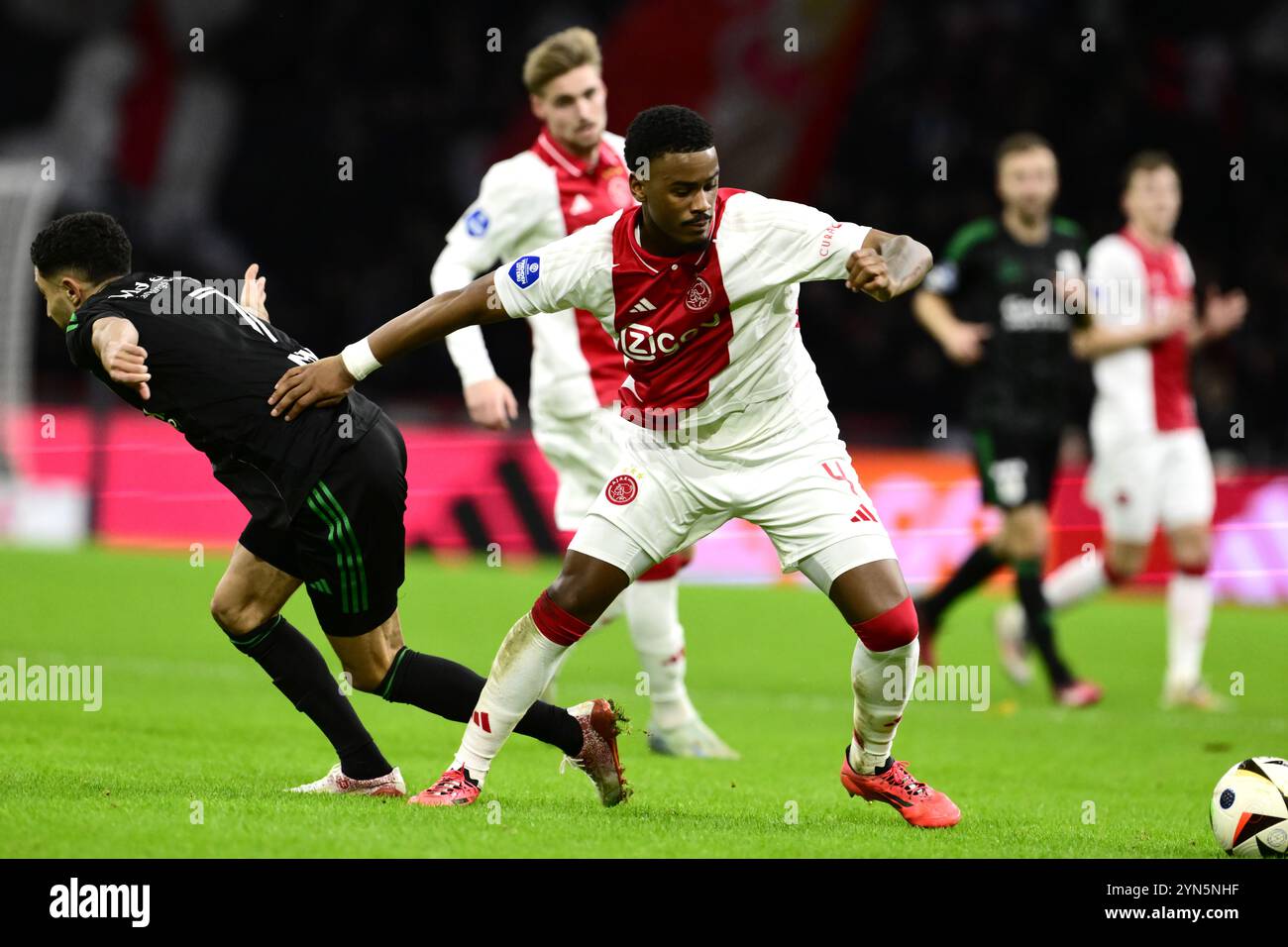 AMSTERDAM - (l-r) Younes Namli of PEC Zwolle, Jorrel Hato of Ajax ...
