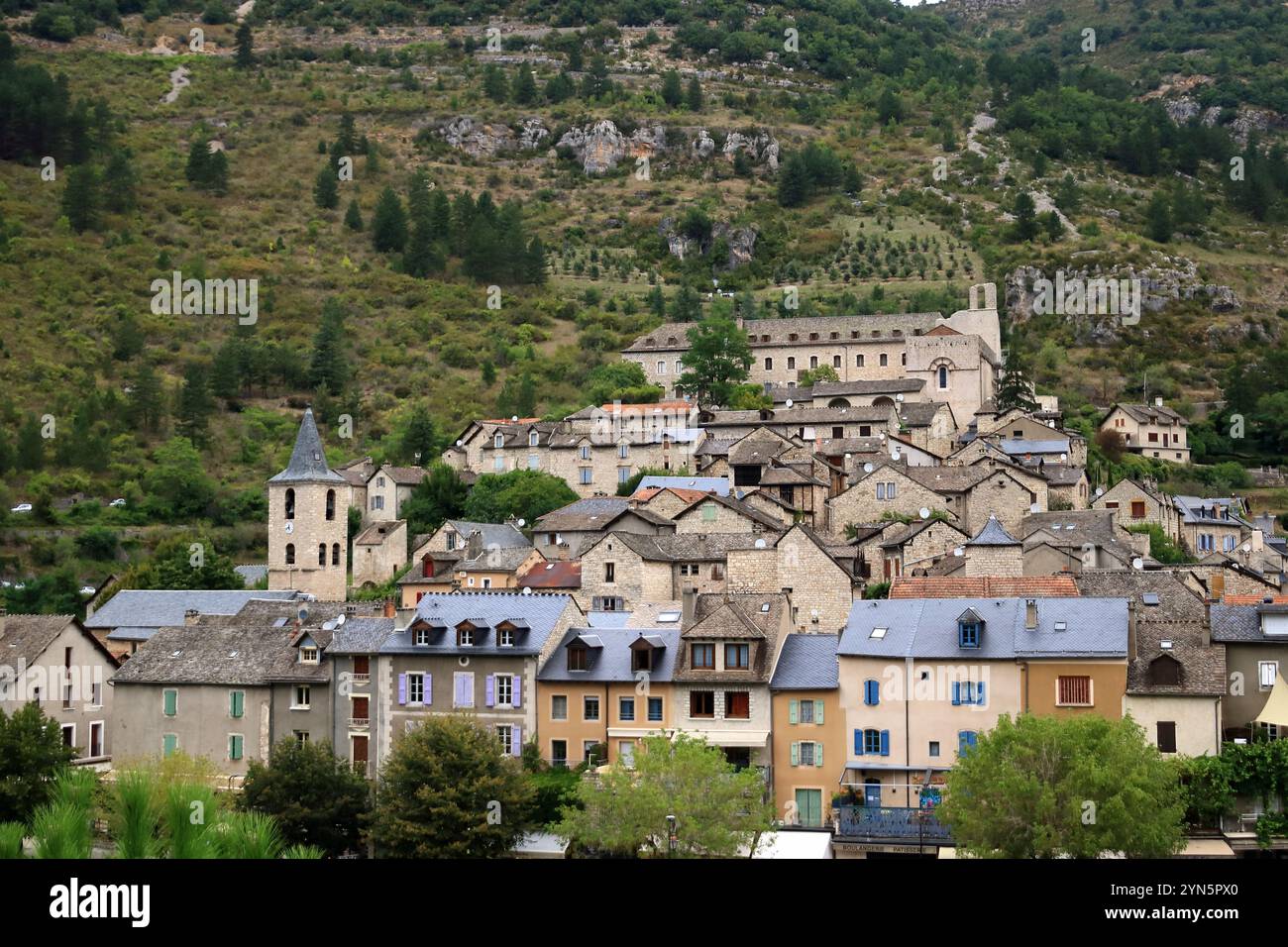 village of Sainte-Enimie in the Gorges du Tarn, one of the most ...