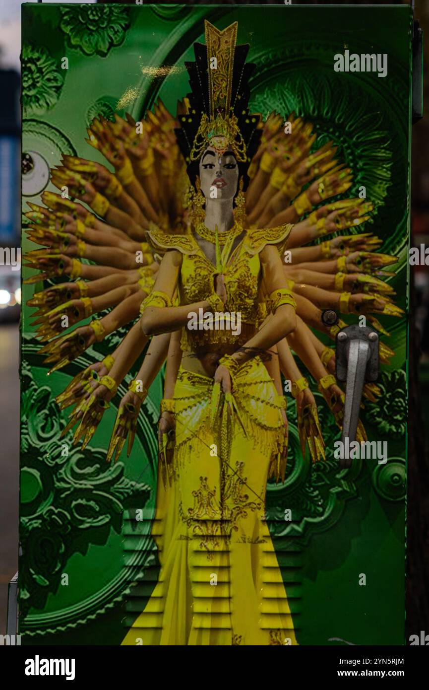 Electric box with Hindu Goddess painting, Ottawa, Ontario, Canada Stock ...