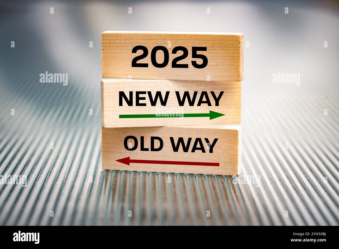 Year 2025. New way vs. old way. Concept, New opportunities, development ...