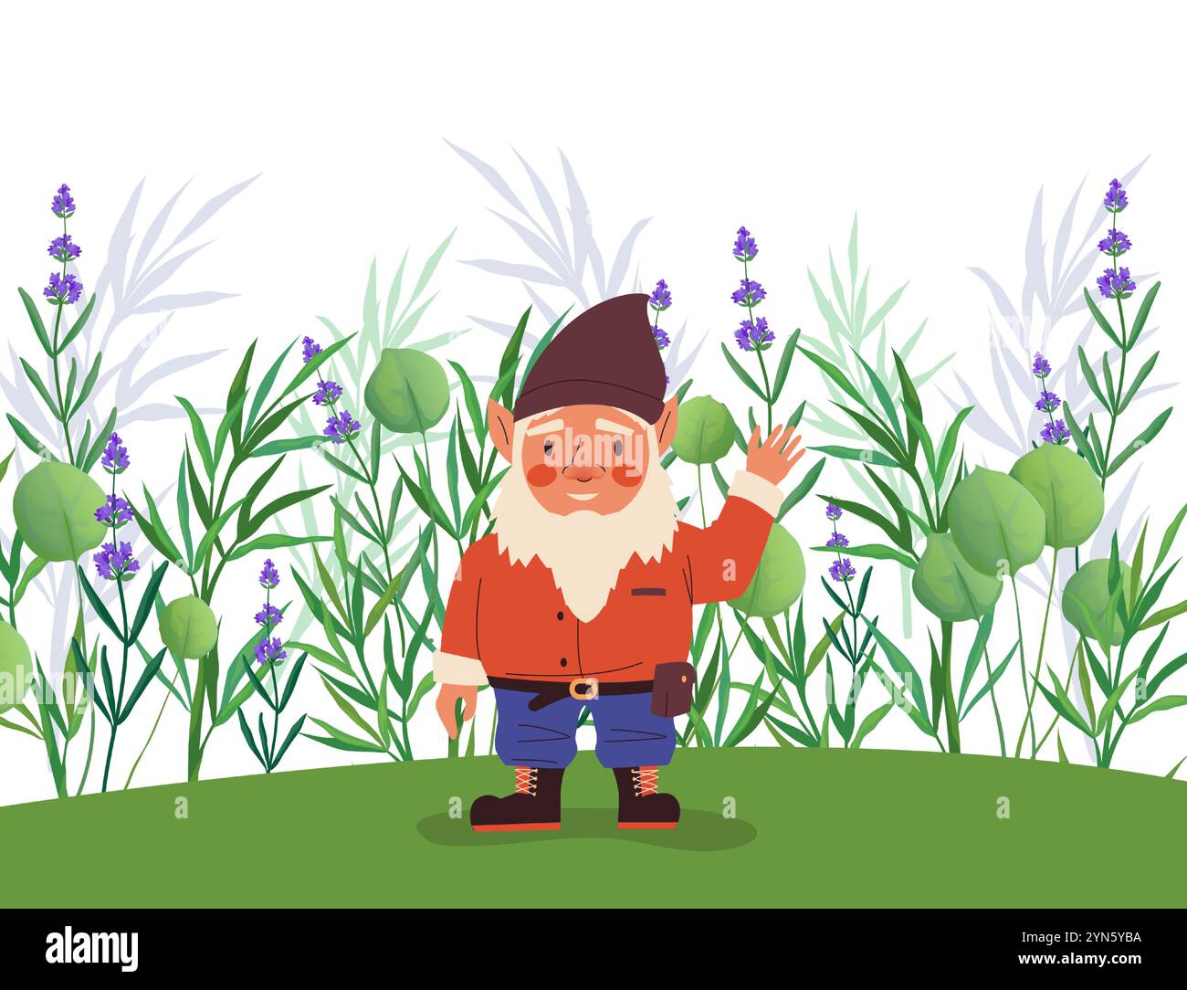 Cute gnomes. Cartoon fairy tale dwarves. Senior fabulous little ...