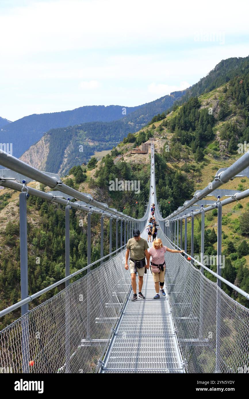Canillo, Andorra in Europe - August 29 2024: people walking on the ...