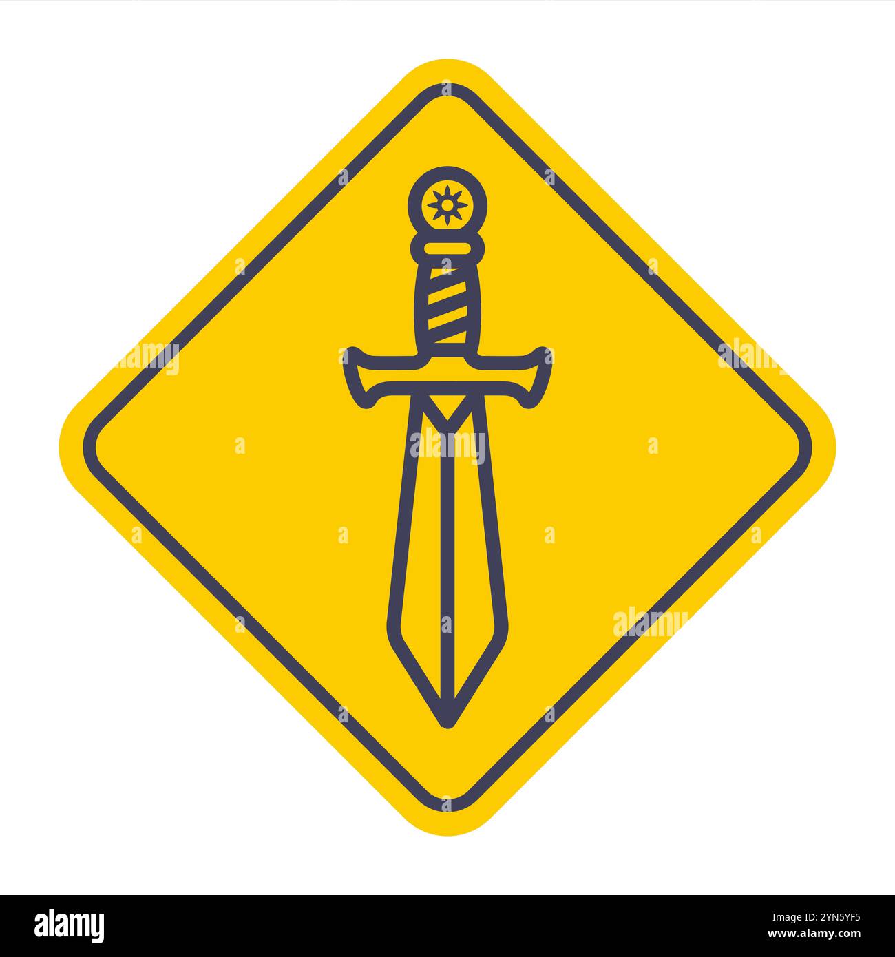 Sword icon on yellow hi-res stock photography and images - Alamy