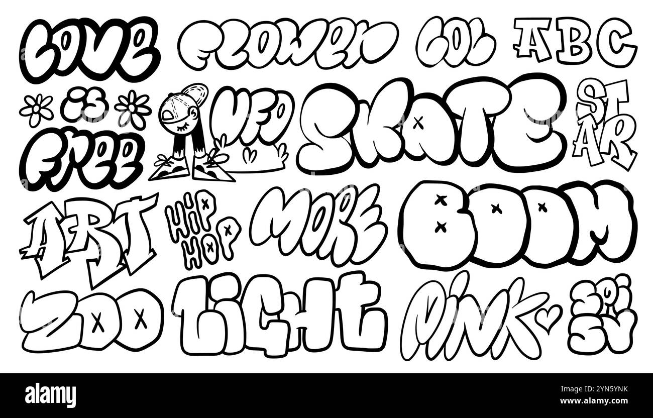 Wall graffiti art skate Black and White Stock Photos & Images - Alamy