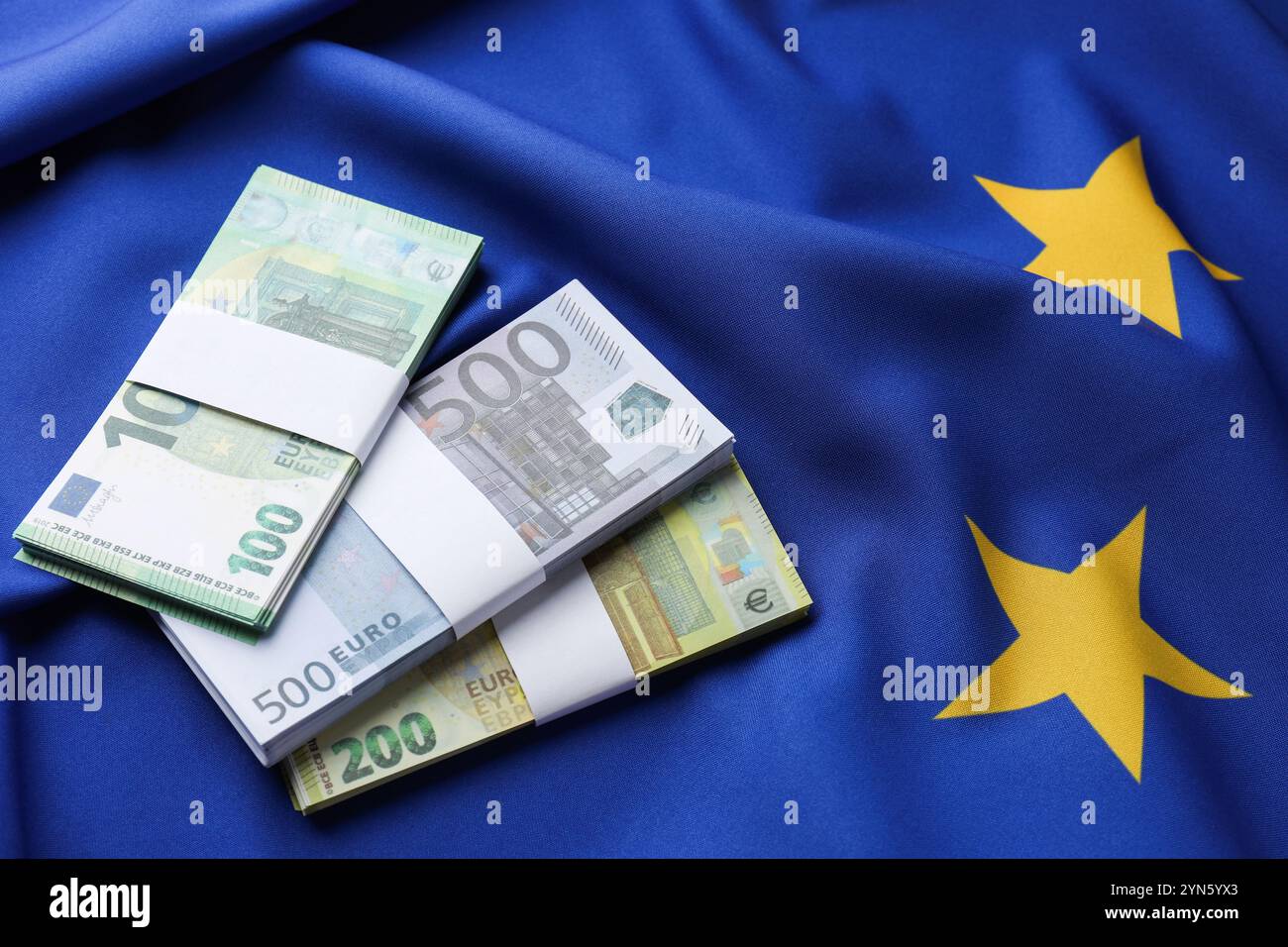 Bundles many euro banknotes hi-res stock photography and images - Alamy