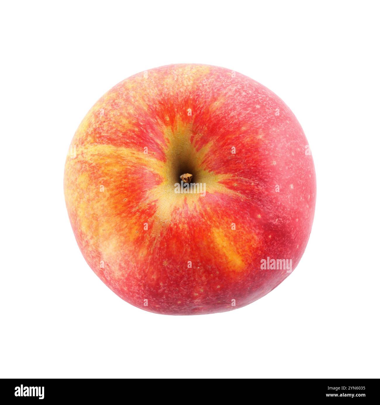 One ripe red apple isolated on white, top view Stock Photo - Alamy