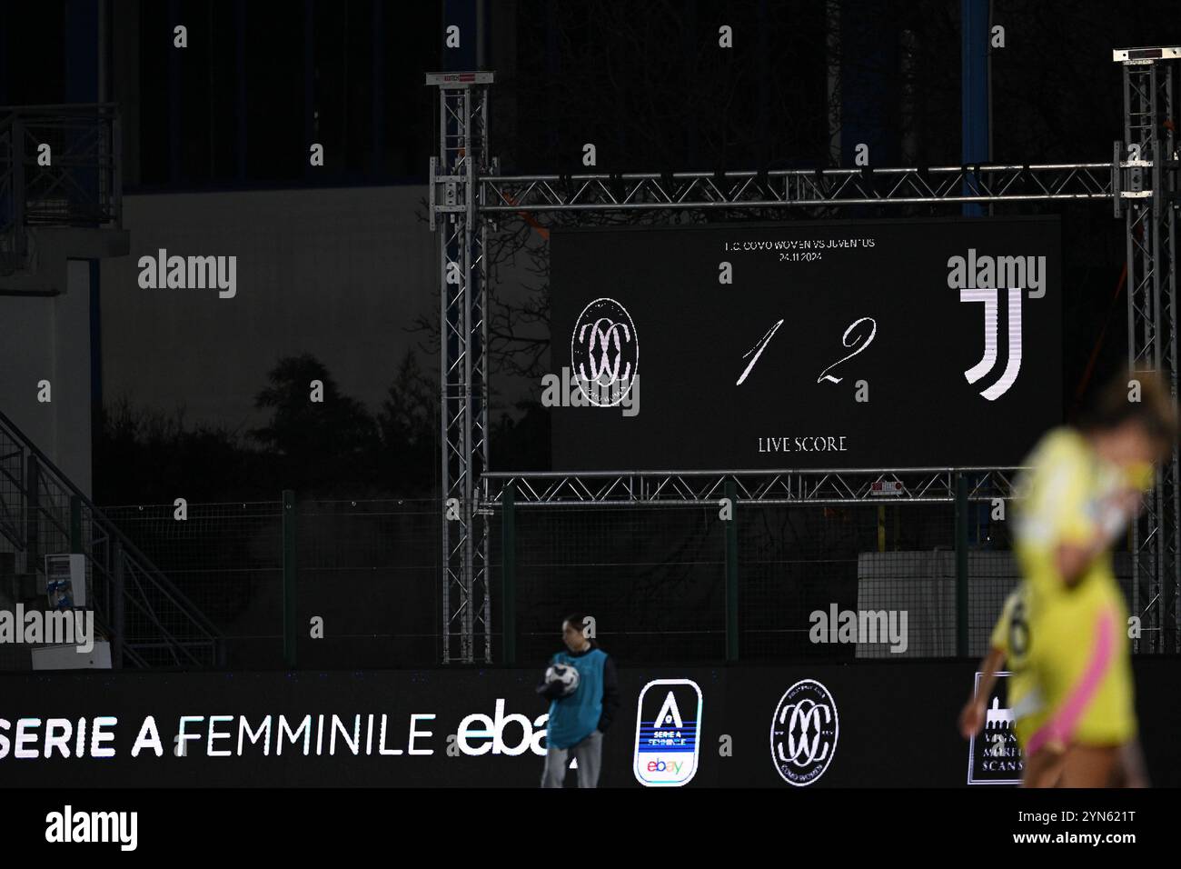 Seregno, Italy. 24th Nov, 2024. Result half time during the Serie A ...