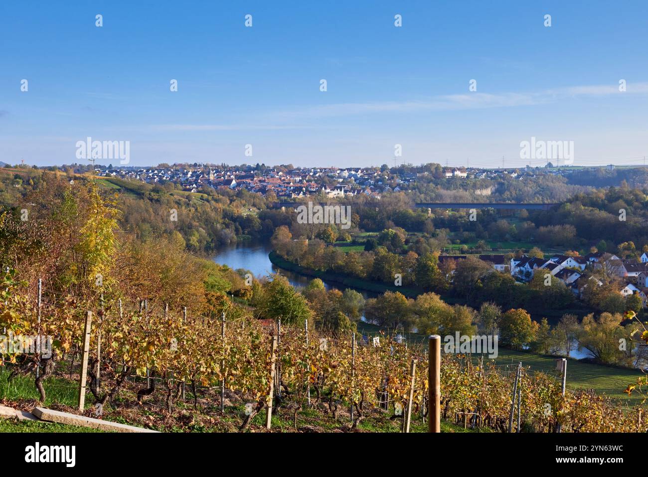 Scenic Autumn View of Benningen, Germany A Hilltop Perspective ...