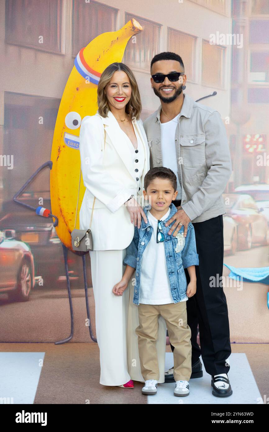 Aston Merrygold, Sarah Richards and son at the IF UK Premiere at ...