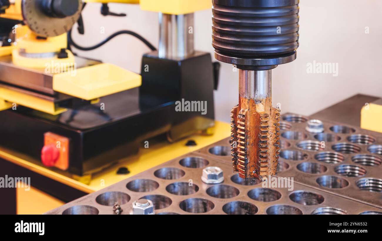 Manufacturing professional metalworking machine. Industrial concept. Programmable modern cnc ...