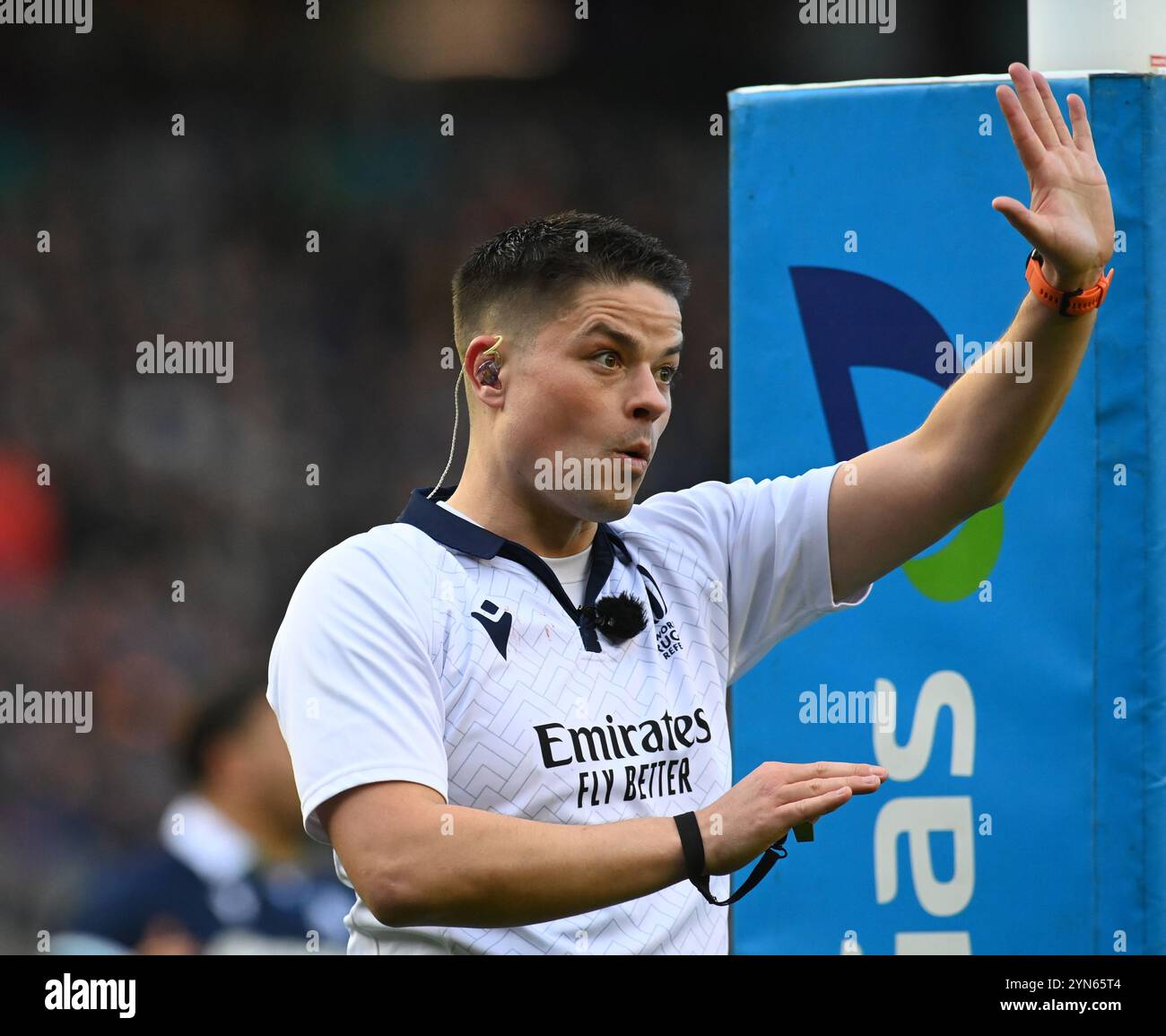 Scotlands match against australia referee chris busby irfu hi-res stock ...