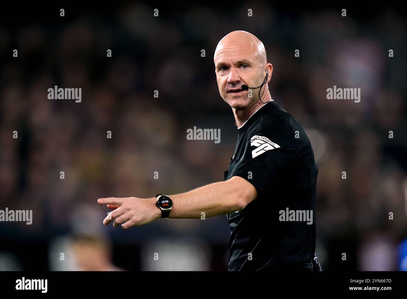 Referee Anthony Taylor during the Premier League match at Portman Road ...