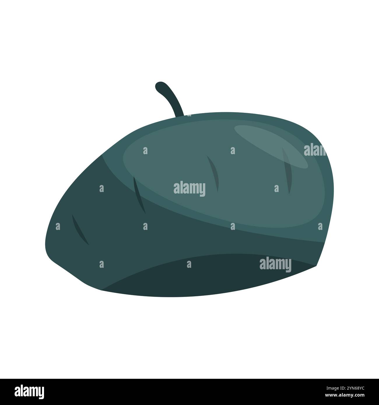 Cartoon green beret. Headdress for artists job, vector illustration ...