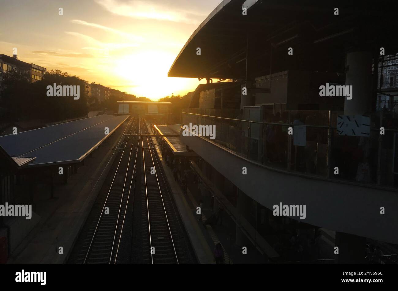 Bakirkoy Marmaray Train Station silhouette in Istanbul, Turkey Stock ...