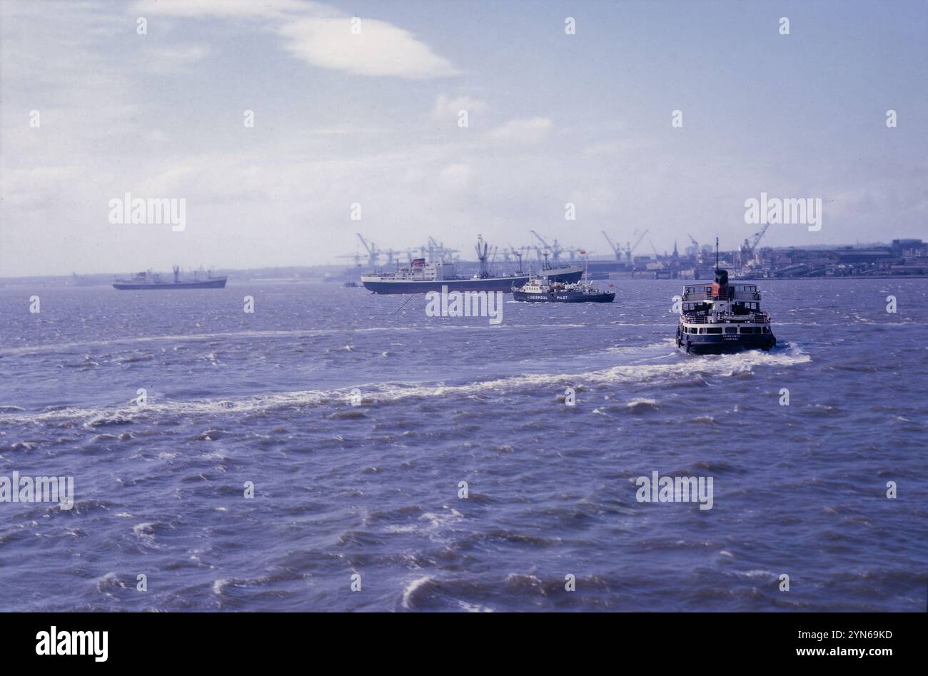 Historical photo of fMersey Ferry, Liverpool pilot boat and ships in ...
