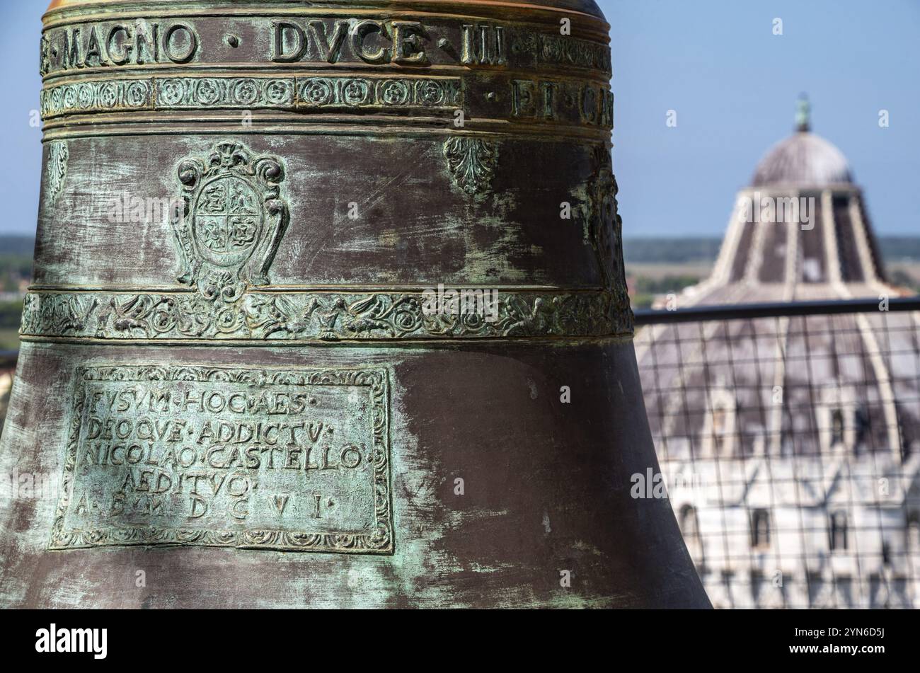 Church bells at the famous leaning tower of Pisa, Italy, Europe Stock ...