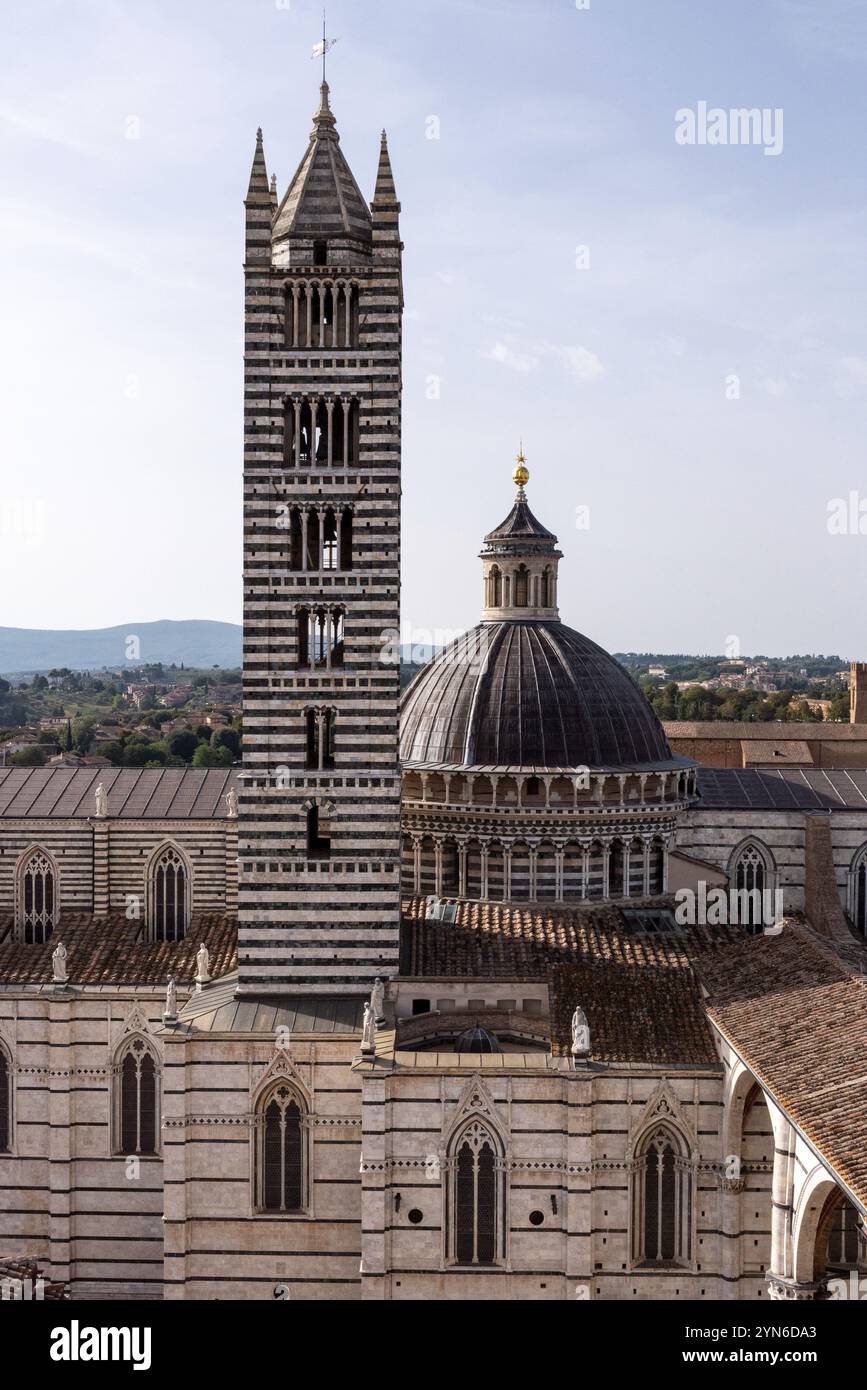 The Siena cathedral and its cupola, seen from the Facciatone panoramic ...