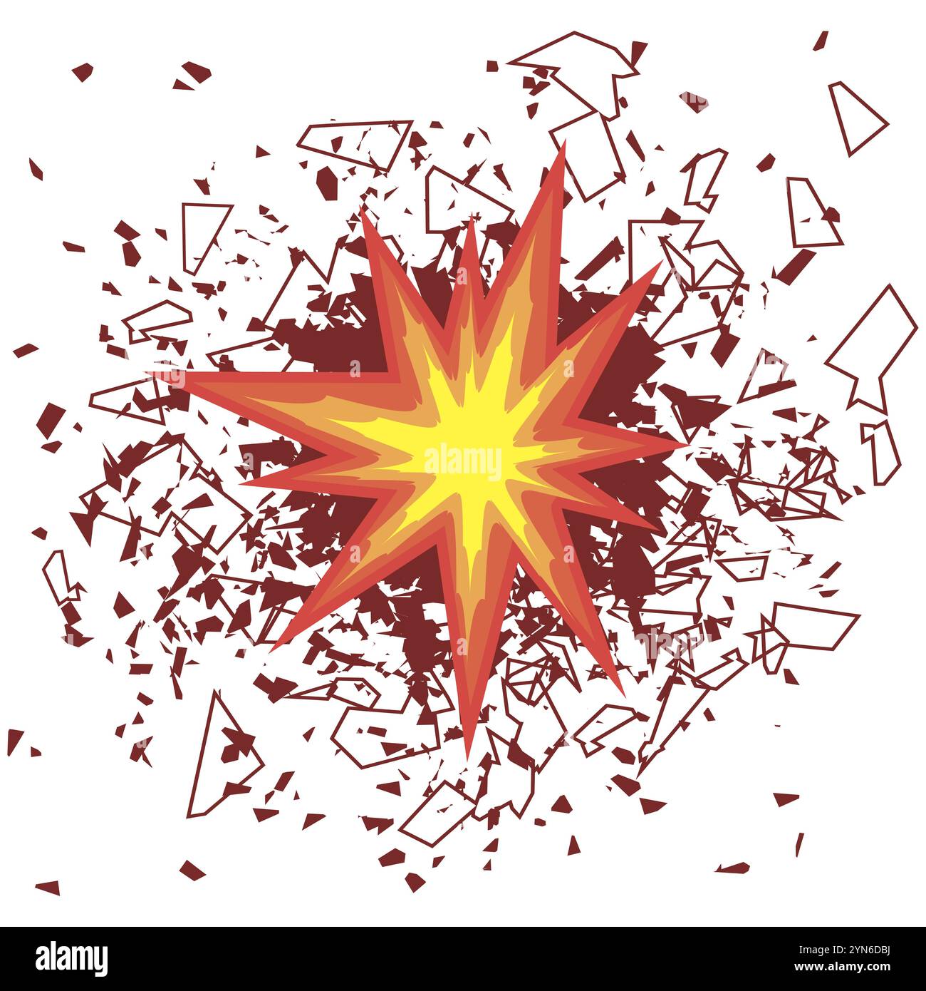 Vector Explosion Cloud of Red Pieces on White Background. Sharp ...