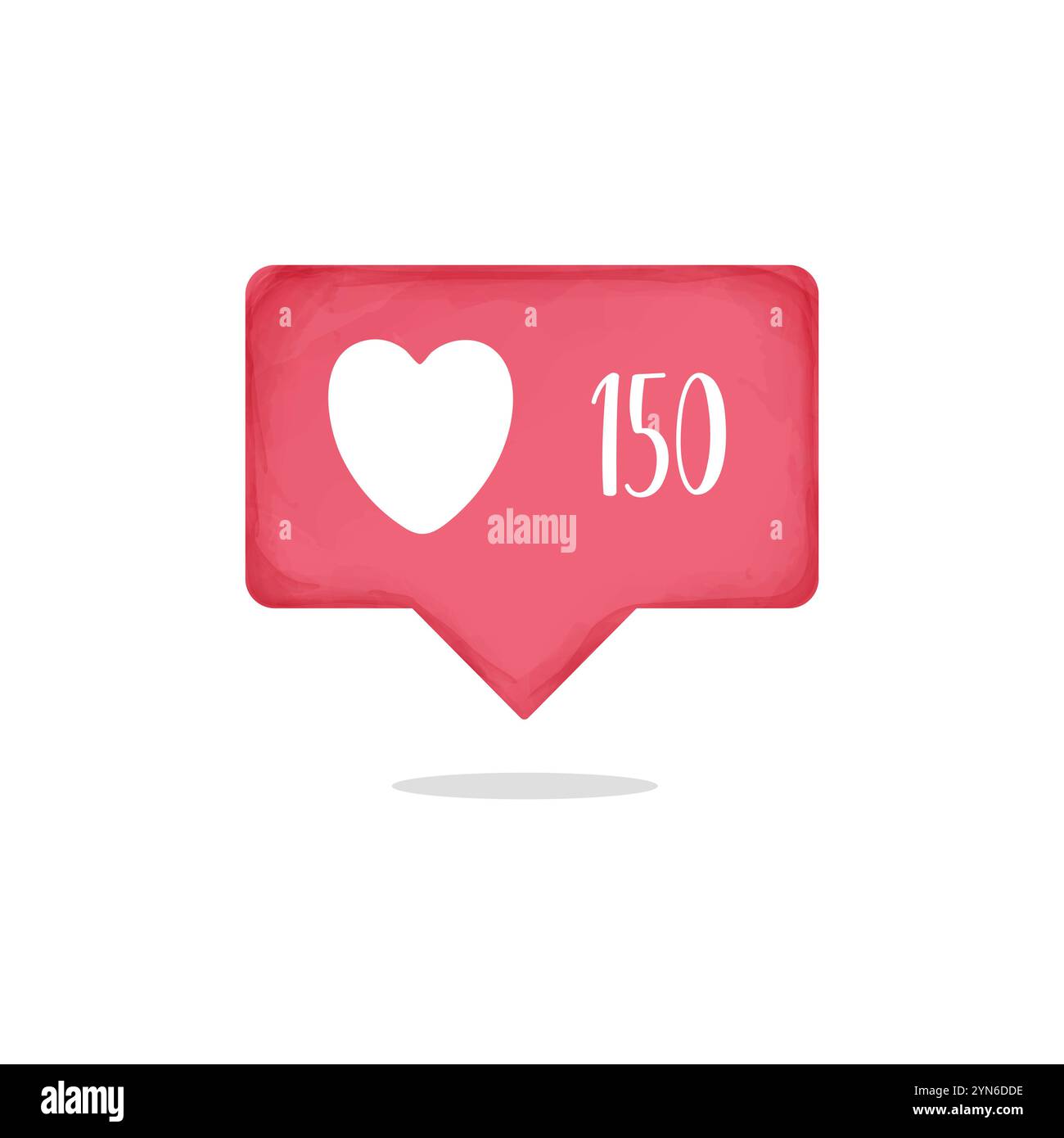 Social media 150 likes. Counter notification Like, follower red heart ...