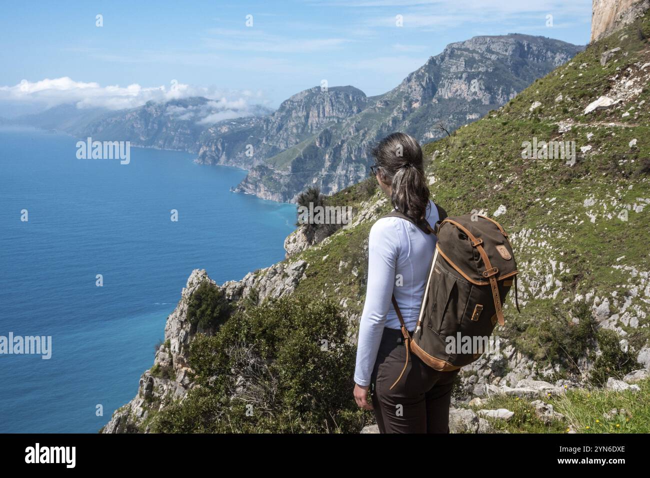 Hiking the famous path Sentiero degli Dei, the path of Gods at the ...