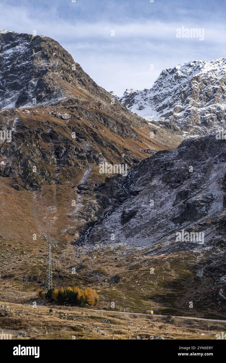 The scenic Julier Pass in Switzerland in autumn, important ancient ...