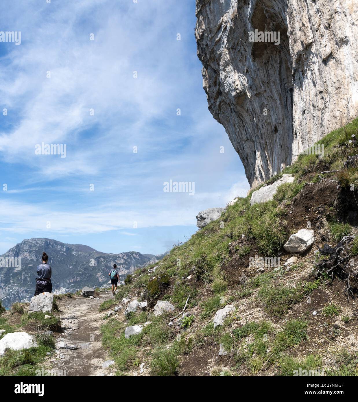 Hiking the famous path Sentiero degli Dei, the path of Gods at the ...
